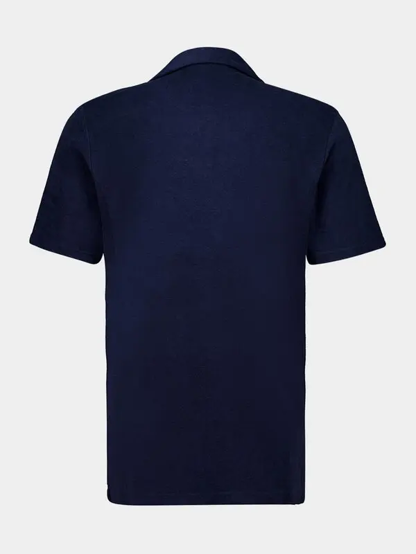 Frescobol Carioca Navy Terry Cotton Polo - Blue
