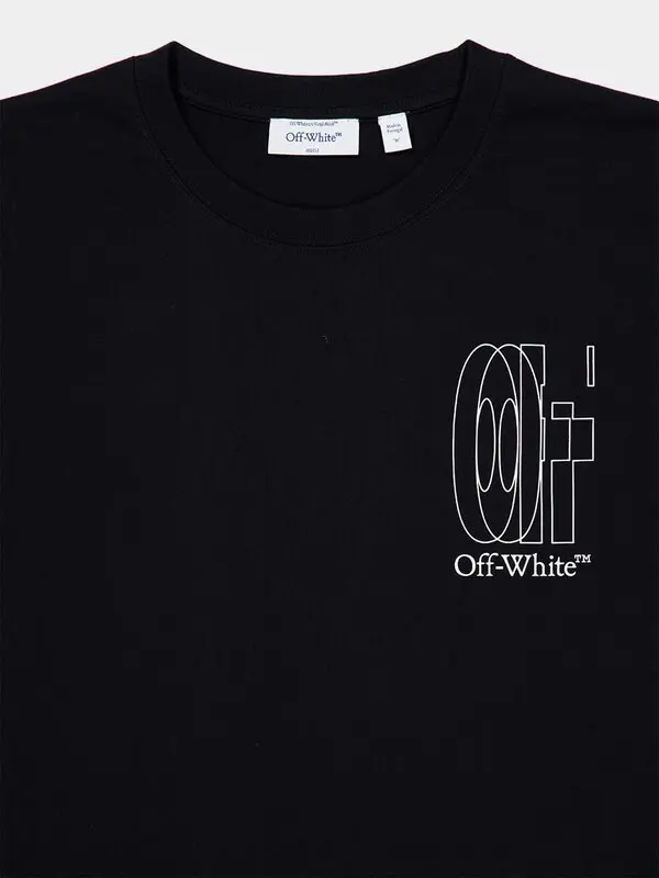 Off-White Outline Arrow Slim Cotton T-shirt - Black