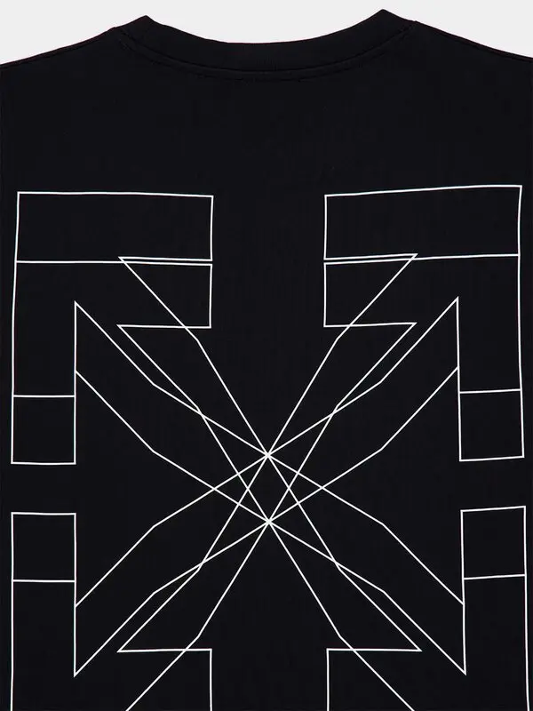 Off-White Outline Arrow Slim Cotton T-shirt - Black