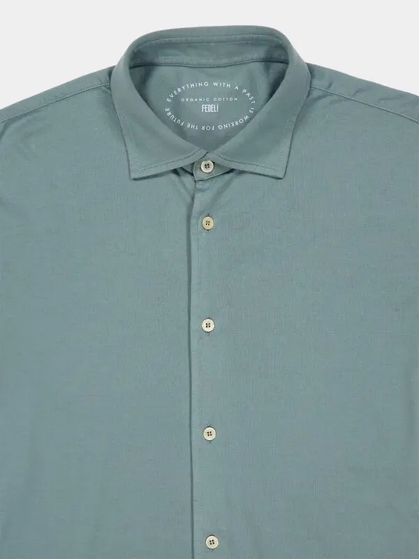 Fedeli Knitted Cotton Long Sleeve Shirt - Green