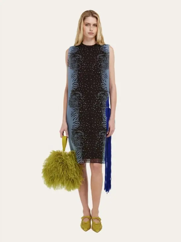 FERRAGAMO Antique Feather Mini Clutch - Yellow