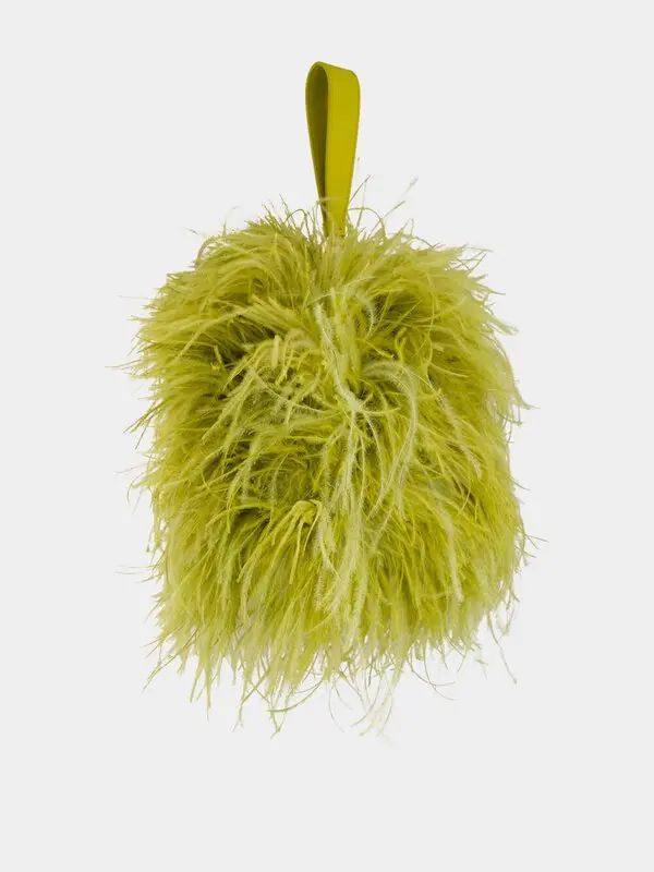 FERRAGAMO Antique Feather Mini Clutch - Yellow