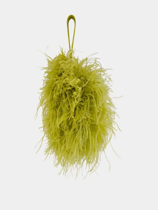 FERRAGAMO Antique Feather Mini Clutch - Yellow
