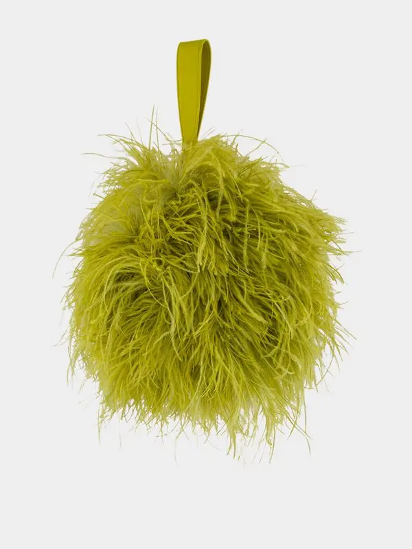 FERRAGAMO Antique Feather Mini Clutch - Yellow