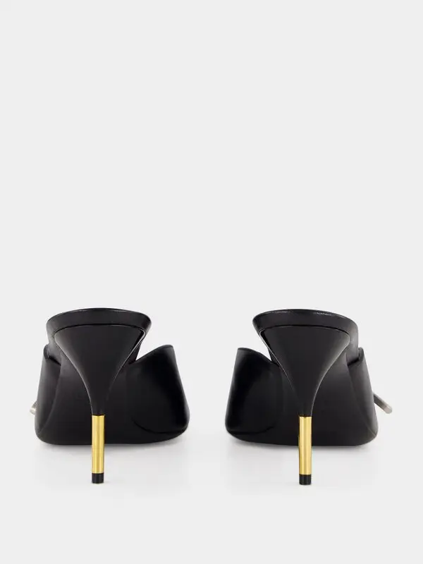 Versace Nyx 80 Leather Mules - Black
