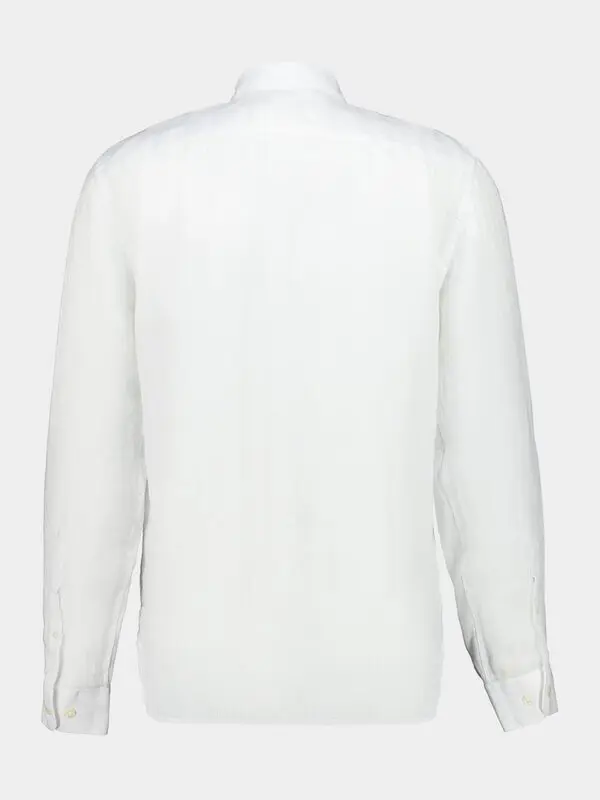 120% Lino Linen Regular-fit Shirt - White