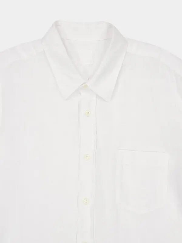 120% Lino Linen Regular-fit Shirt - White