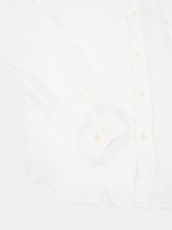 120% Lino Linen Regular-fit Shirt - White