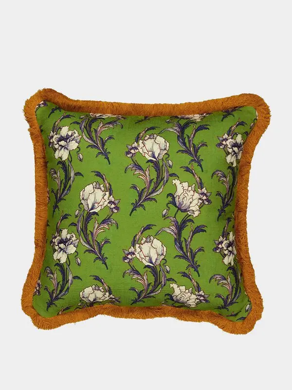 La DoubleJ Nymph Bloom Outdoor Cushion With Fringes