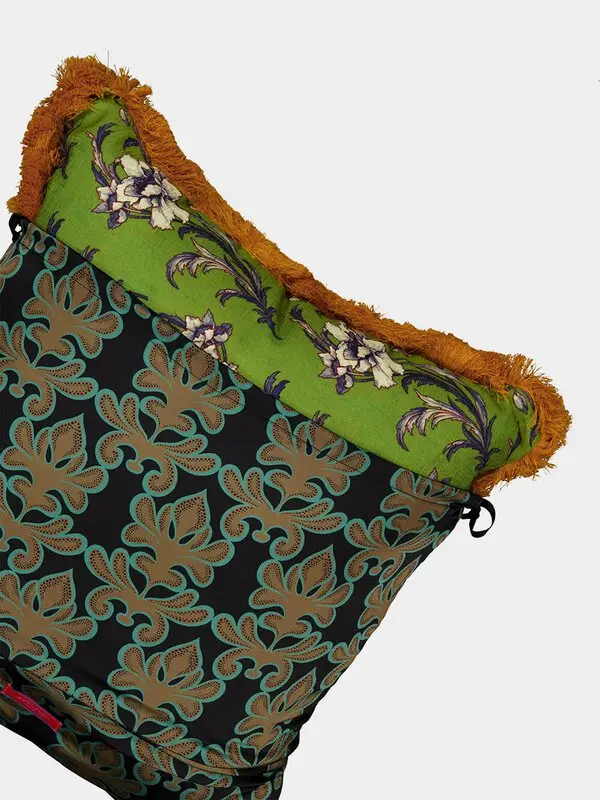 La DoubleJ Nymph Bloom Outdoor Cushion With Fringes