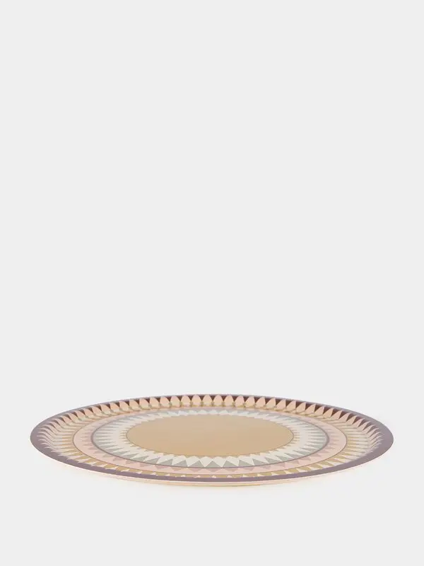 La DoubleJ Solid Printed Wooden Tray Large - Multicolour