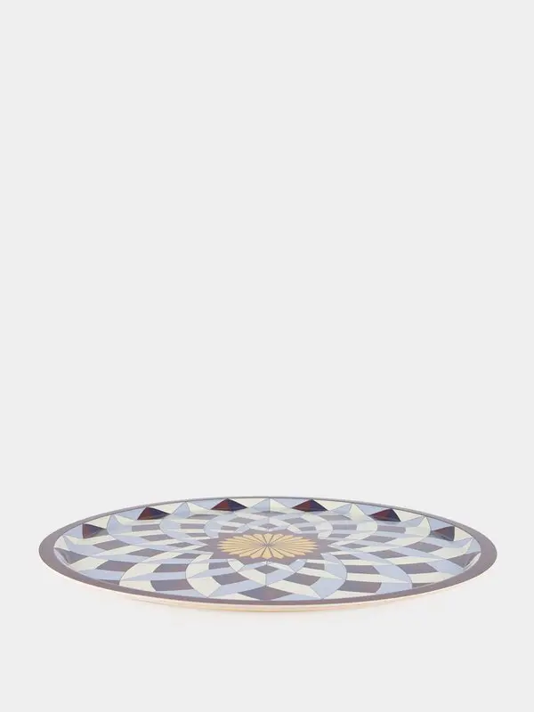 La DoubleJ Printed Round Wooden Tray