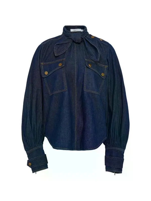 Zimmermann Bow-detail Denim Blouse