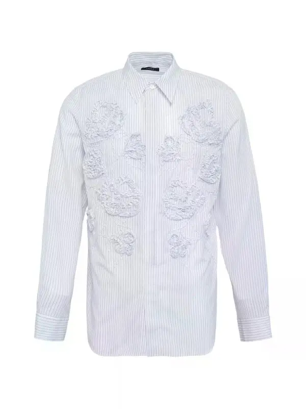 TAAKK Floral-appliqué Striped Shirt