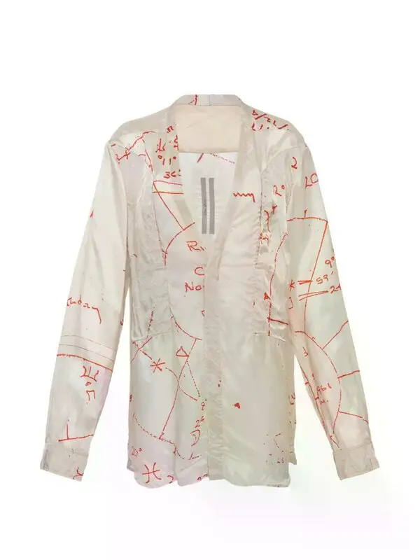 Rick Owens Printed Long Sleeve Shirt