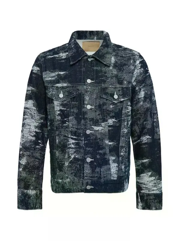 TAAKK Printed Denim Jacket - Blue