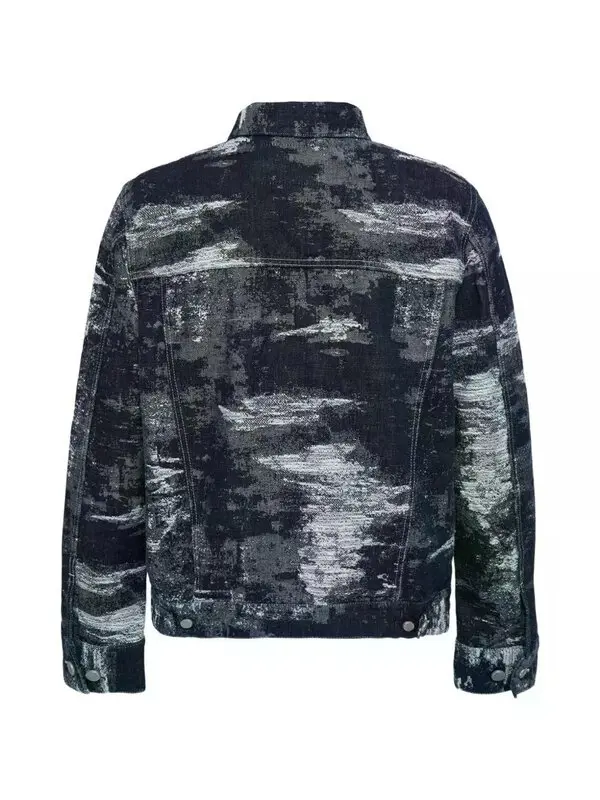 TAAKK Printed Denim Jacket - Blue