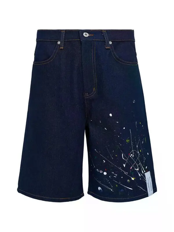 JUNTAE KIM Painted Denim Shorts