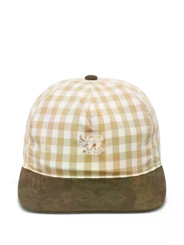 JUNTAE KIM Embroidery Check Cap - Neutrals