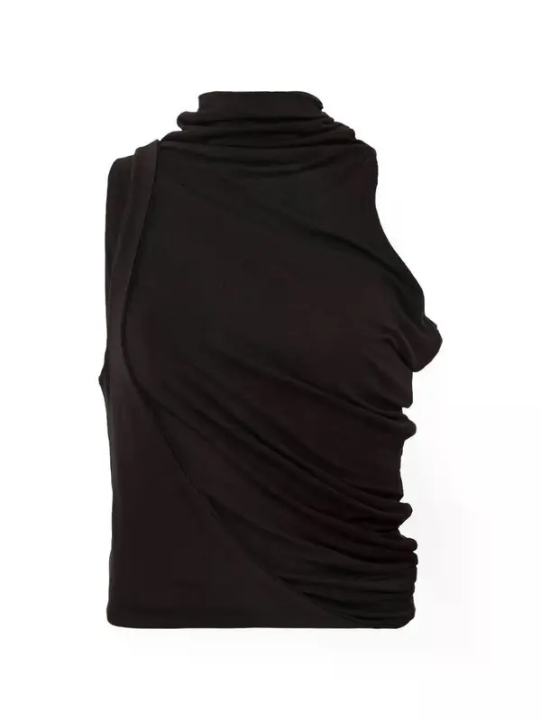 Hache Asymmetric Sleeveless Top - Black