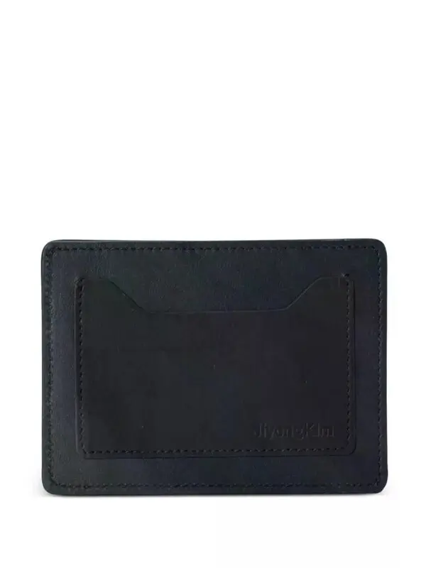 JIYONGKIM Sun-bleached Leather Card Holder - Black