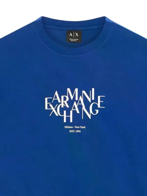 Armani Exchange Regular-fit T-shirt In Cotton Jersey - Blue