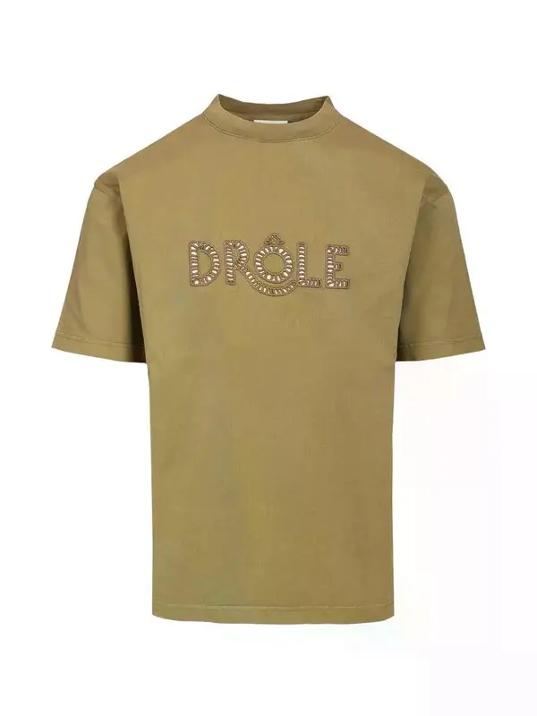 Drole De Monsieur Embroidered Logo Detail T-shirt - Green