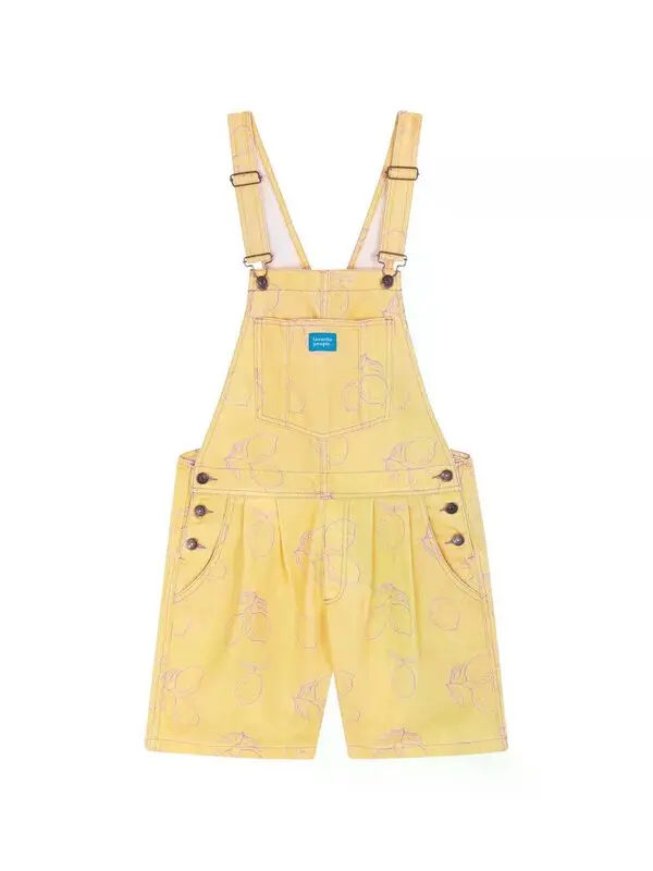 FAVORITE PEOPLE Lemon-print Playsuit With Adjustable Straps - Yellow