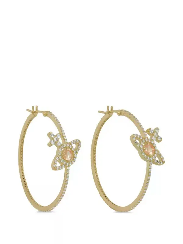 VIVIENNE WESTWOOD Olympia Pavé Orb Hoop Earrings - Gold