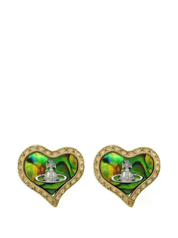 VIVIENNE WESTWOOD Petra Heart Stud Earrings - Gold