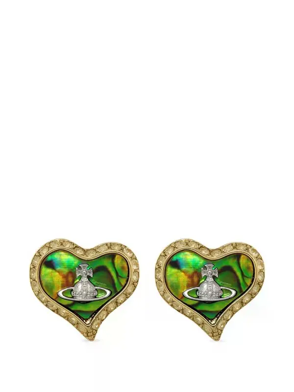 VIVIENNE WESTWOOD Petra Heart Stud Earrings - Gold