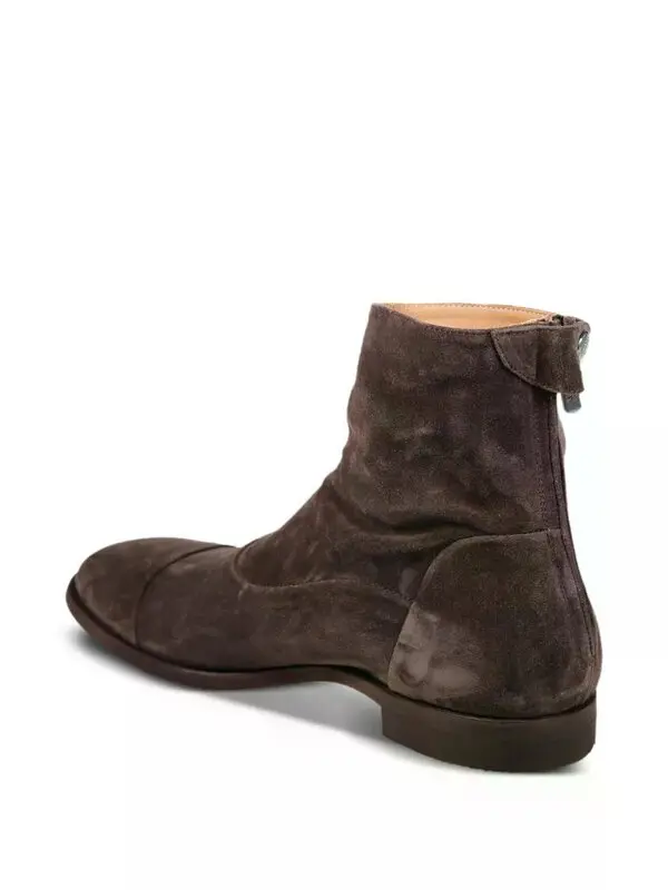 ALBERTO FASCIANI Back-zip Suede Boots - Brown