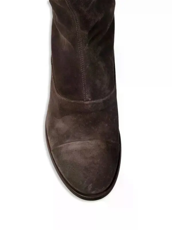 ALBERTO FASCIANI Back-zip Suede Boots - Brown