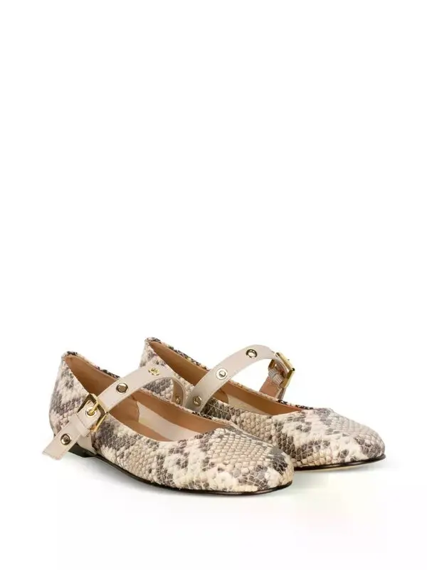 Status Reptile Buckle Ballet Flats