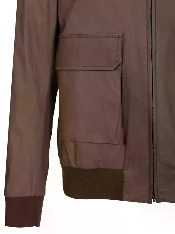 Herno Zip-up Cotton Bomber Jacket - Brown