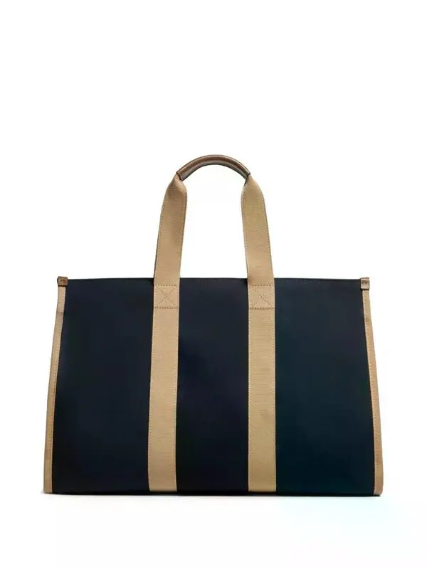 Moncler Logo-detail Canvas Tote - Blue