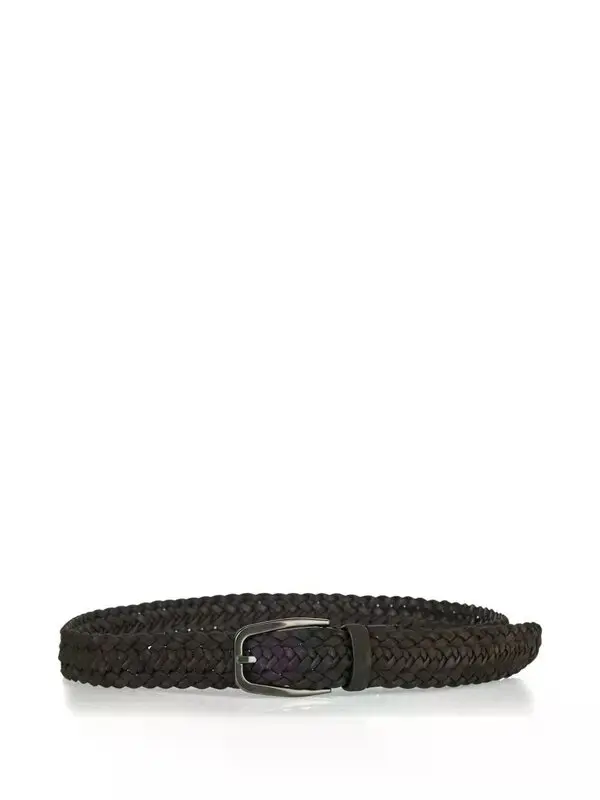 Zegna Braided Leather Belt - Brown