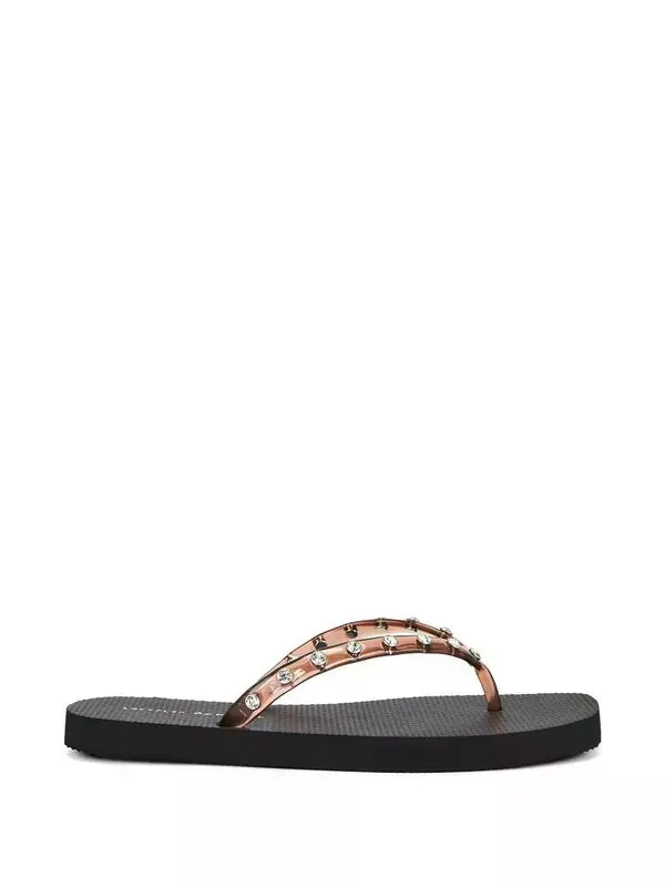 LOEFFLER RANDALL Crystal-embellished Flip Flops - Brown
