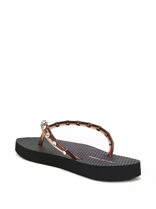 LOEFFLER RANDALL Crystal-embellished Flip Flops - Brown