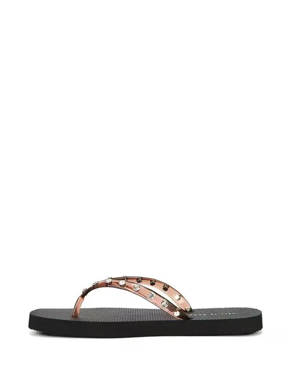 LOEFFLER RANDALL Crystal-embellished Flip Flops - Brown