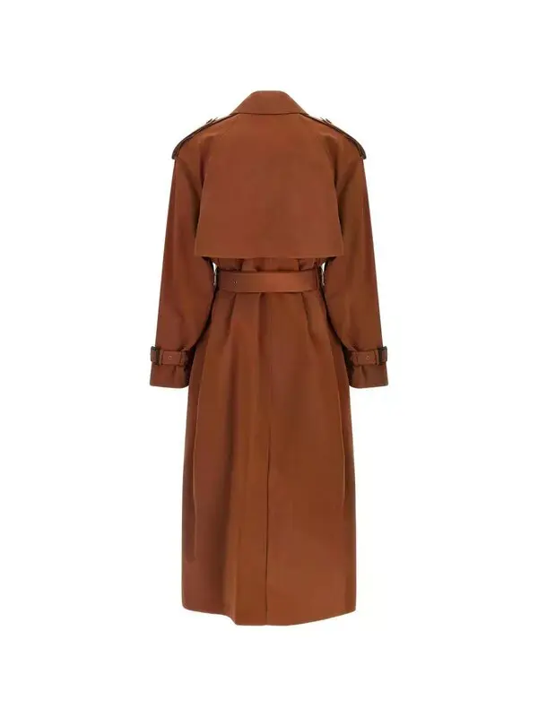 Saint Laurent Belted Double-breasted Coat - Brown