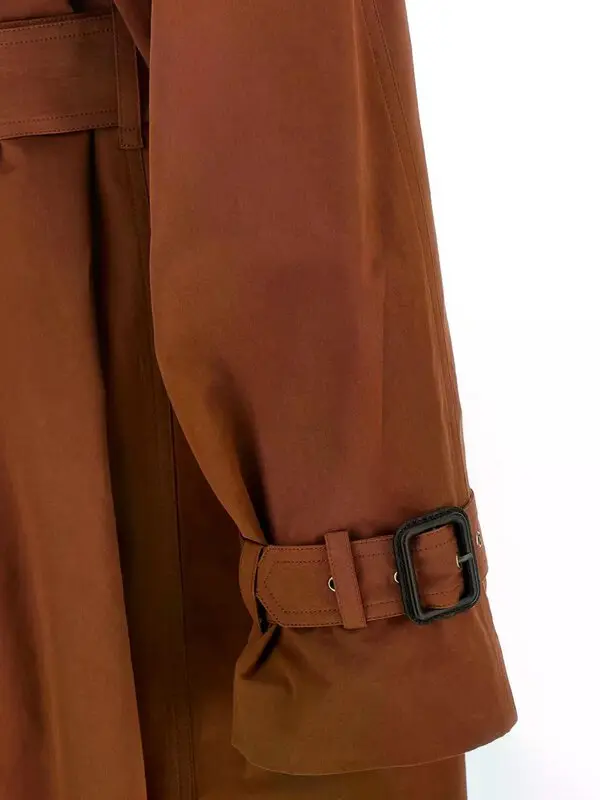 Saint Laurent Belted Double-breasted Coat - Brown