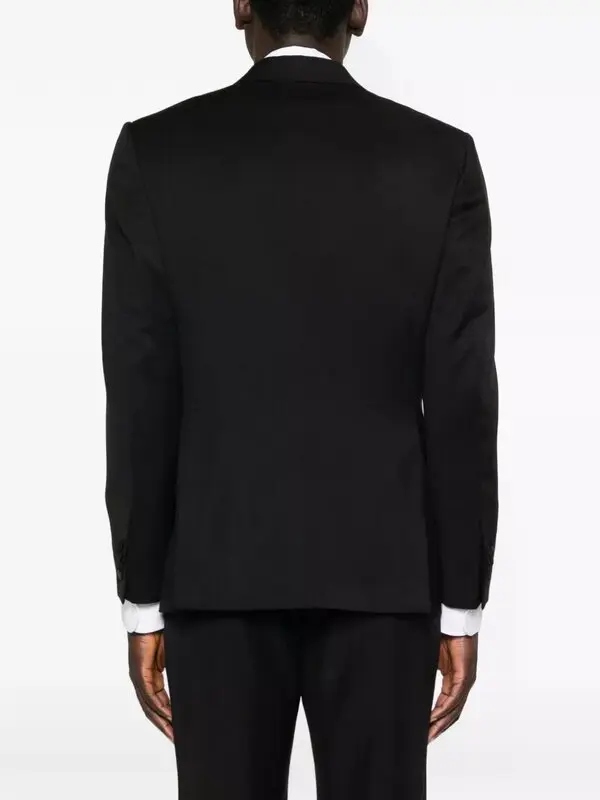 LARDINI Peaked-lapel Double-breasted Jacket - Black