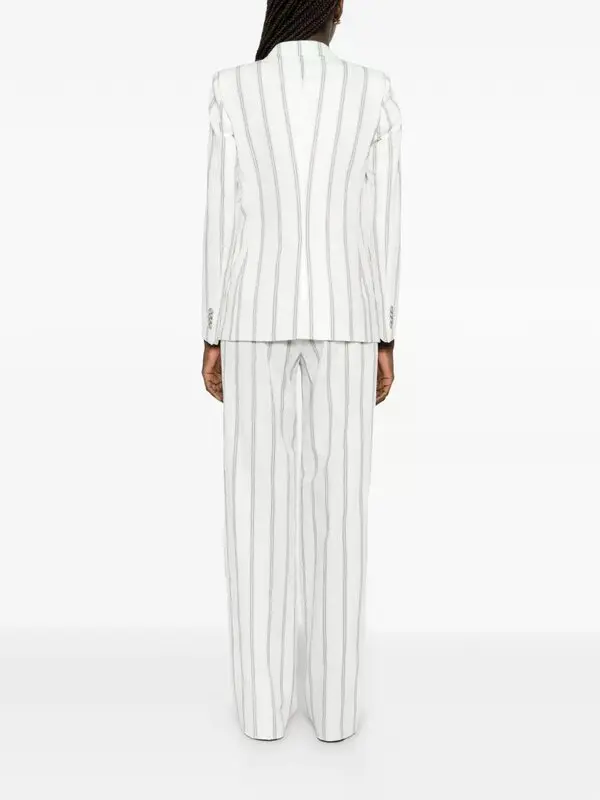 Tagliatore Double-breasted Striped Suit - White