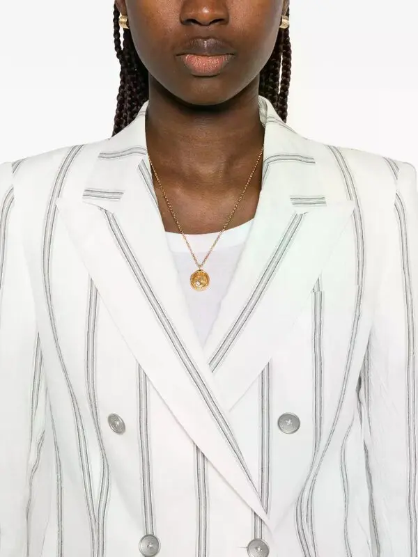 Tagliatore Double-breasted Striped Suit - White
