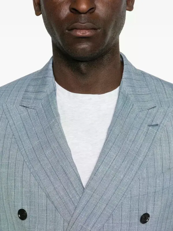 Caruso Aida Pinstripe Double-breasted Blazer