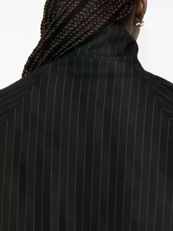 THE FRANKIE SHOP Pinstripe Zip-up Jacket - Black