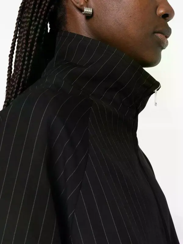 THE FRANKIE SHOP Pinstripe Zip-up Jacket - Black