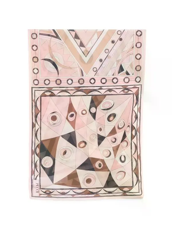 Emilio Pucci Geometric Cotton Scarf - Brown