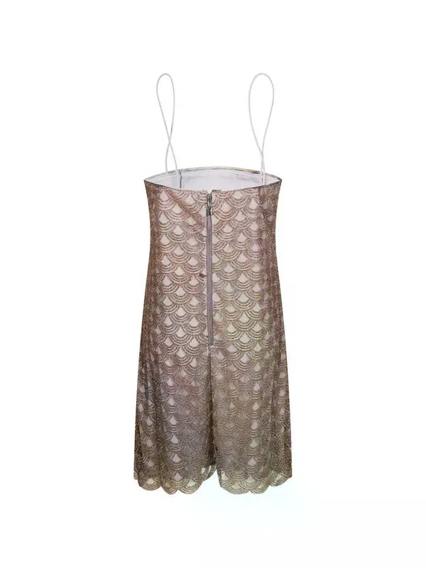 ROTATE BY BIRGER CHRISTENSEN Scallop Embellished Mini Dress - Neutrals